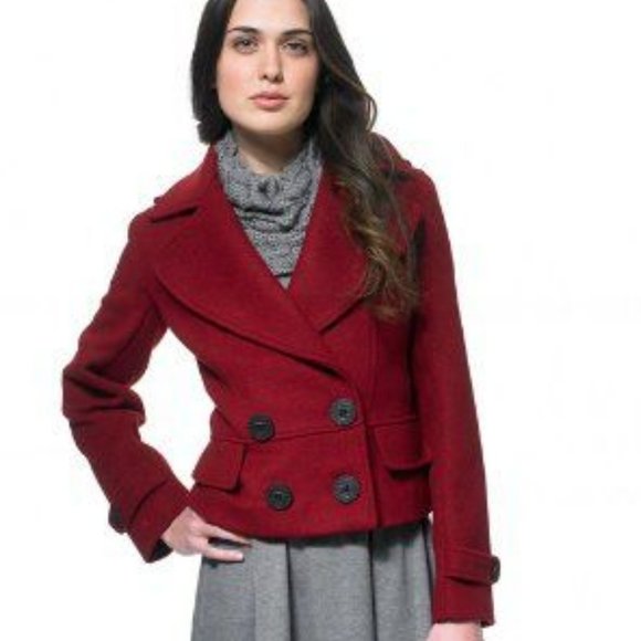 Spiewak | Jackets & Coats | Spiewak Pea Coat Size Medium Burgundy New ...